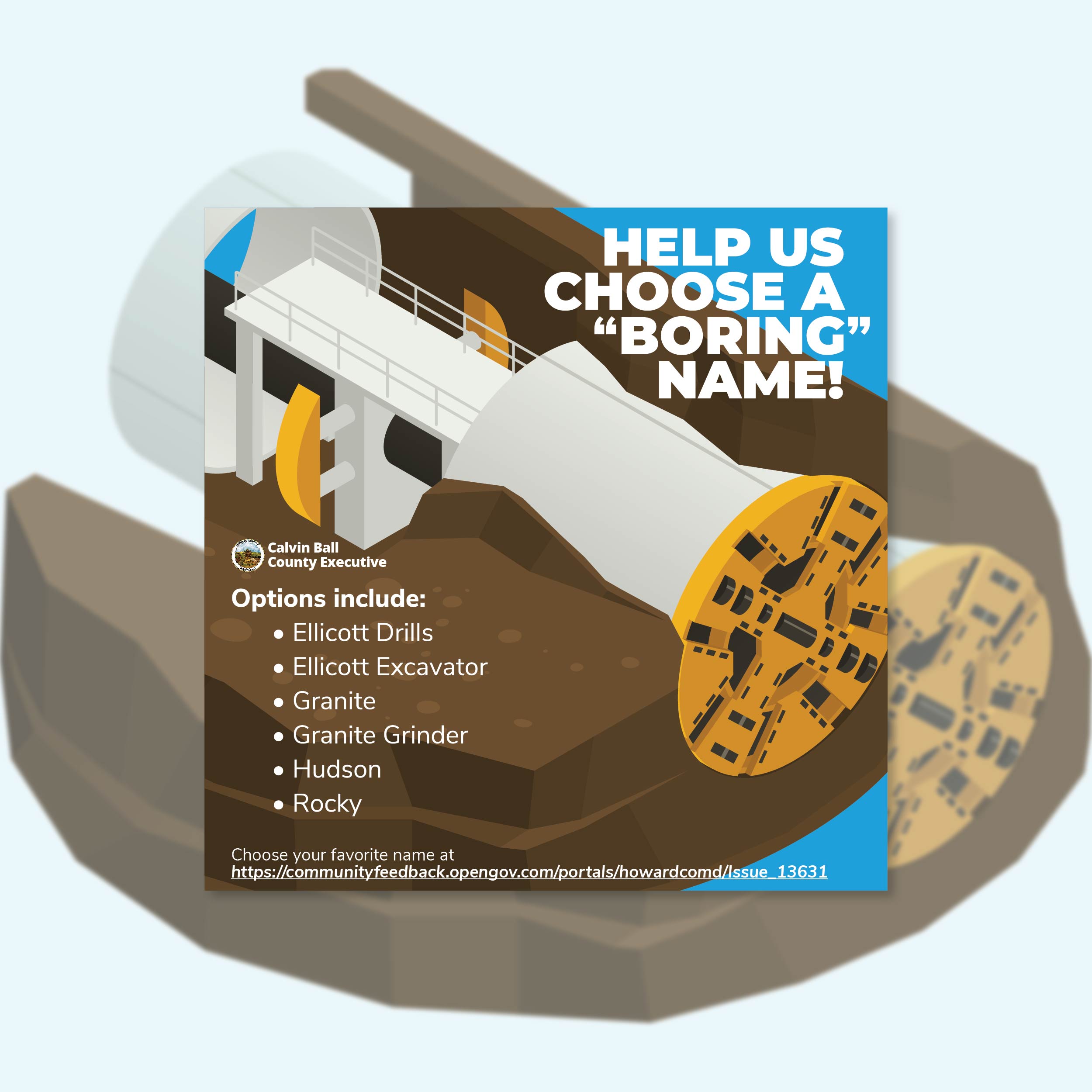 Howard County Executive Calvin Ball Opens Public Survey to Name Tunnel Boring Machine for ...